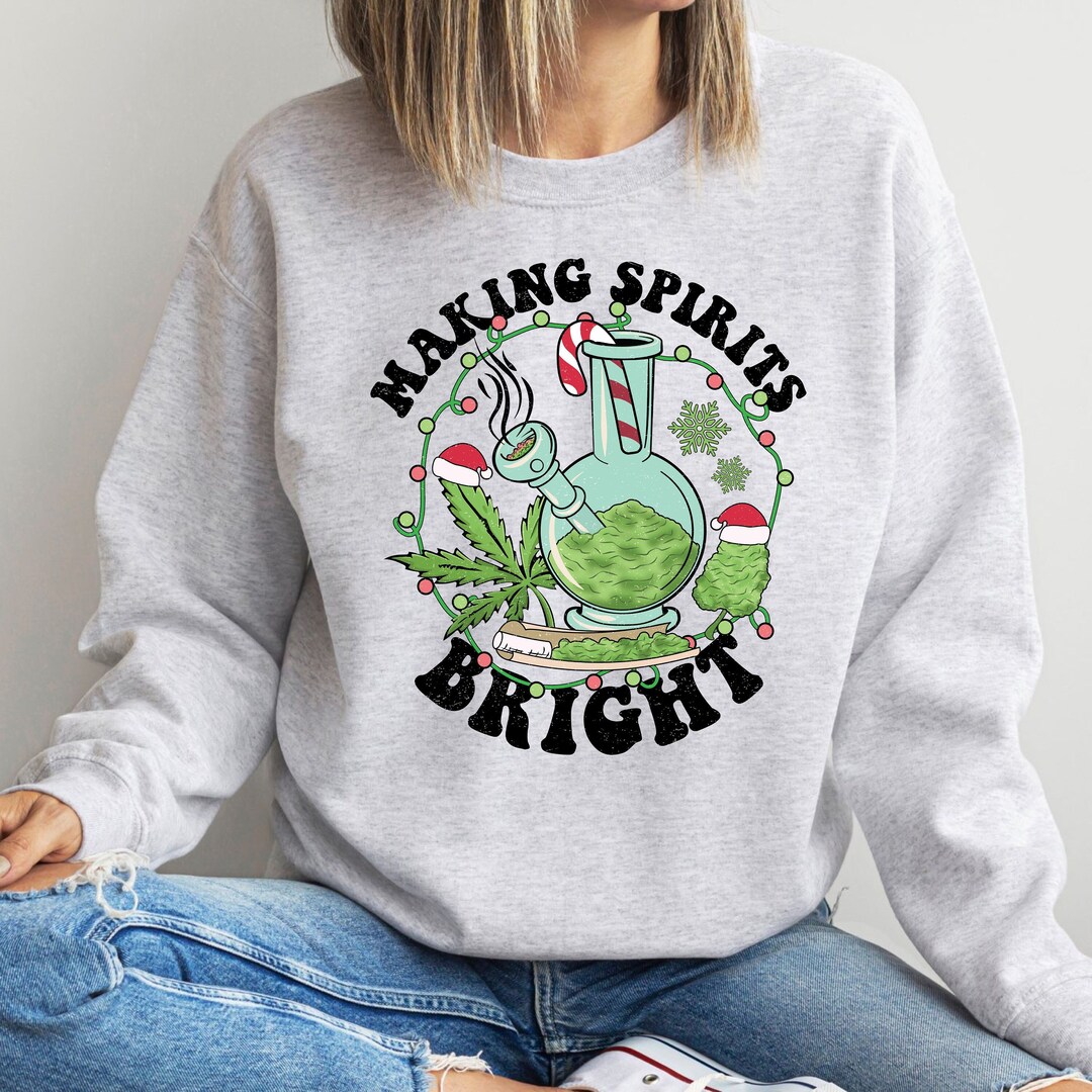 Marijuana Ugly Christmas Sweatshirt, Weed Christmas Sweatshirt, Pot Christmas Hoodie Smoking ...