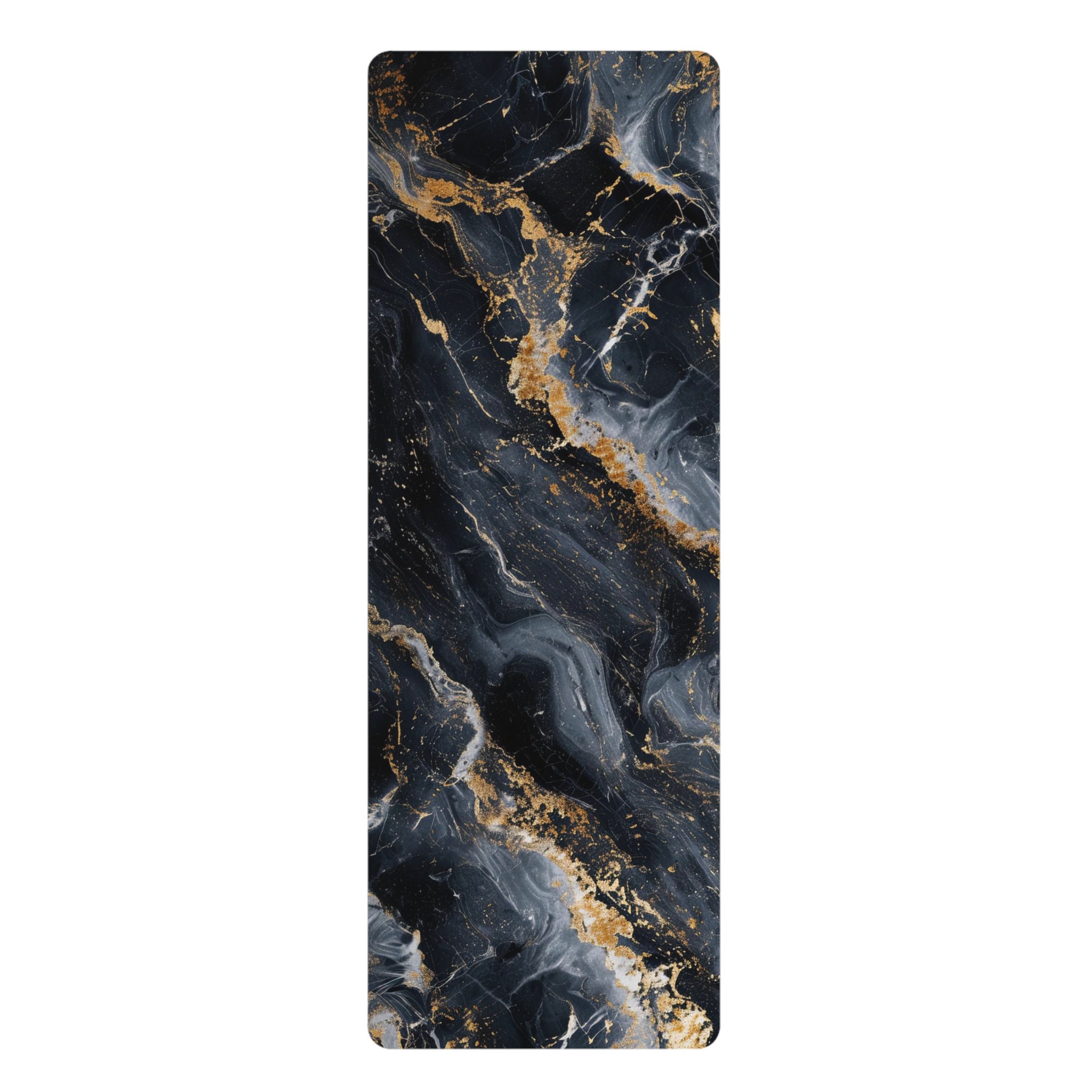 Black Marble Pattern Marble Rubber Yoga Mat, Aesthetic Large Yoga Mat ...