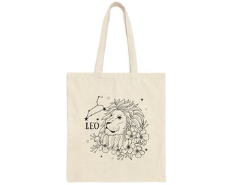 Leo Zodiac Sign Cotton Tote Bag - Etsy