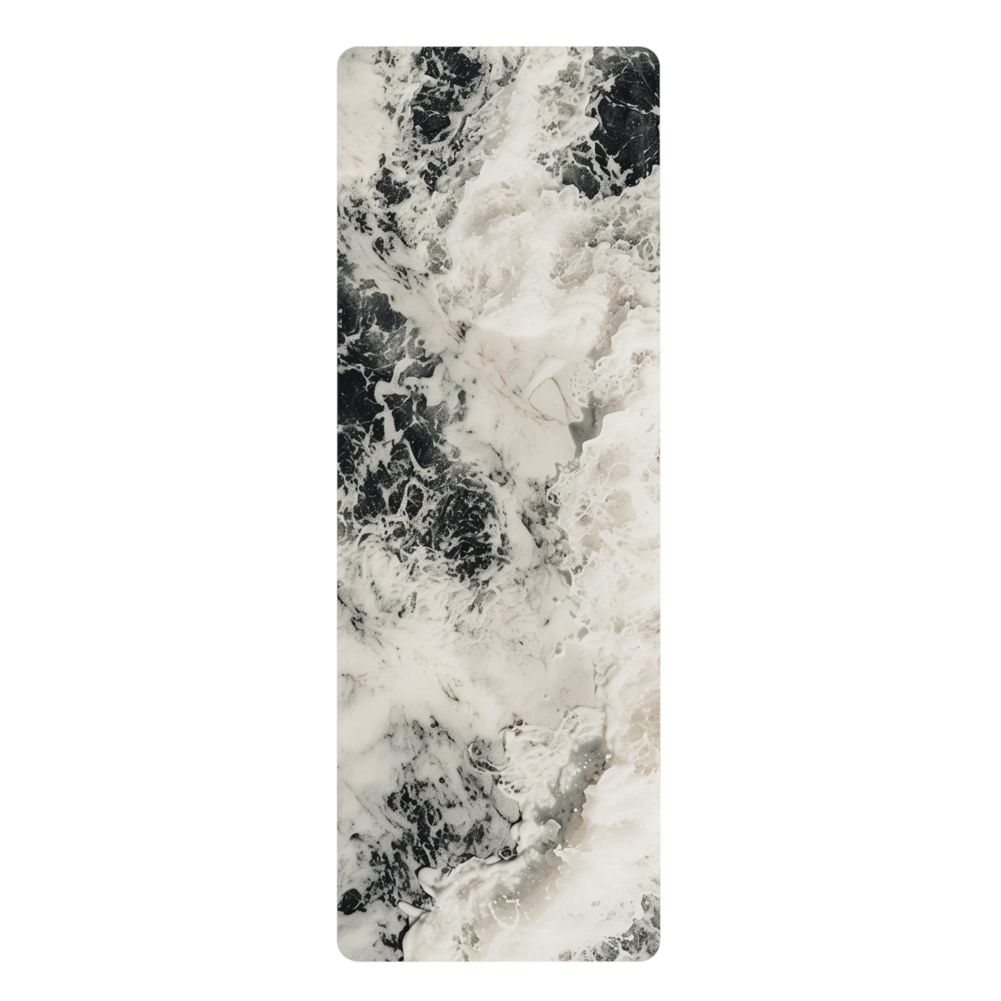 Black and White Marble Crystal Pattern Marble Rubber Yoga Mat ...