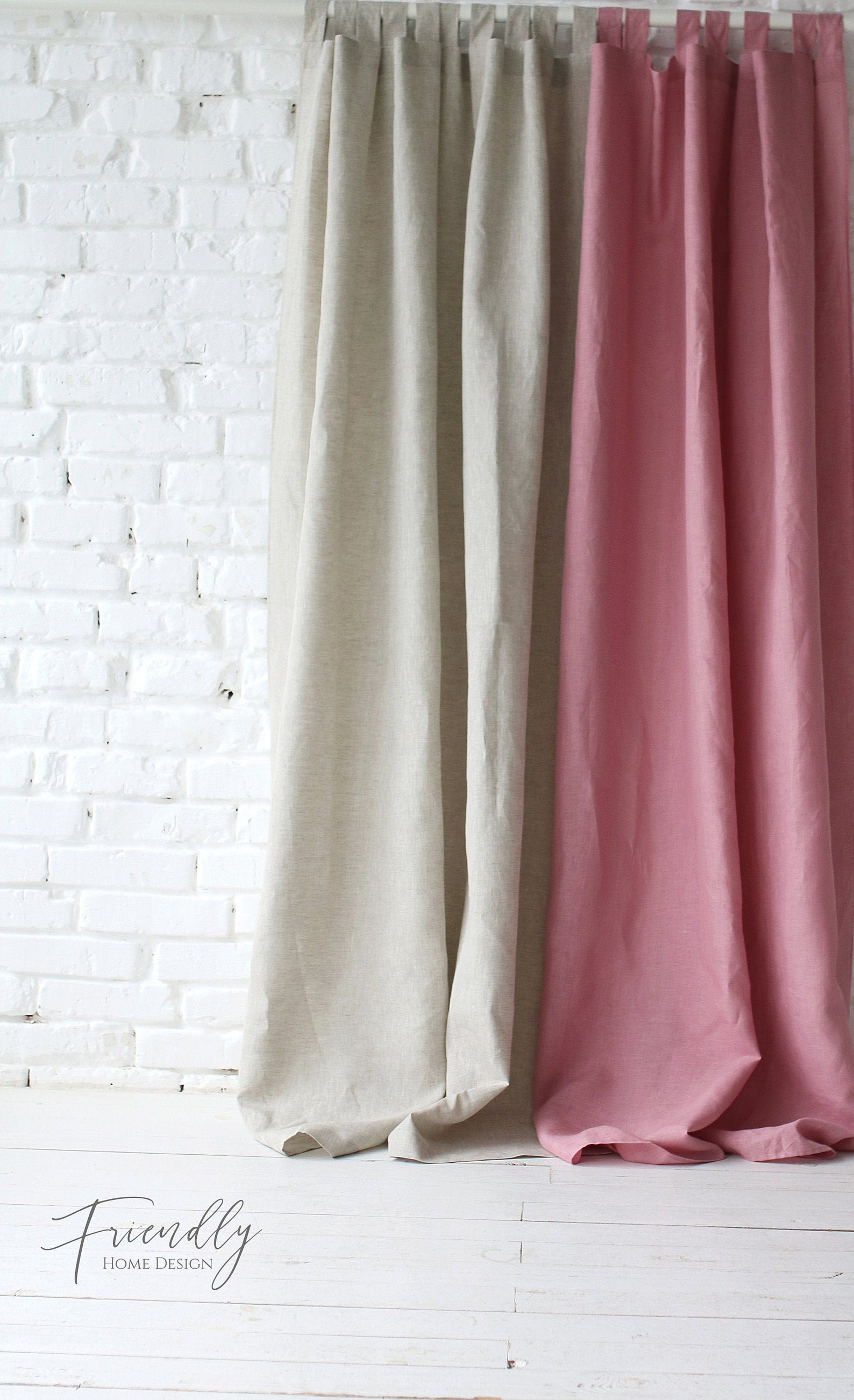 Mauve Linen Curtains Farmhouse Curtains Linen Curtains | Etsy