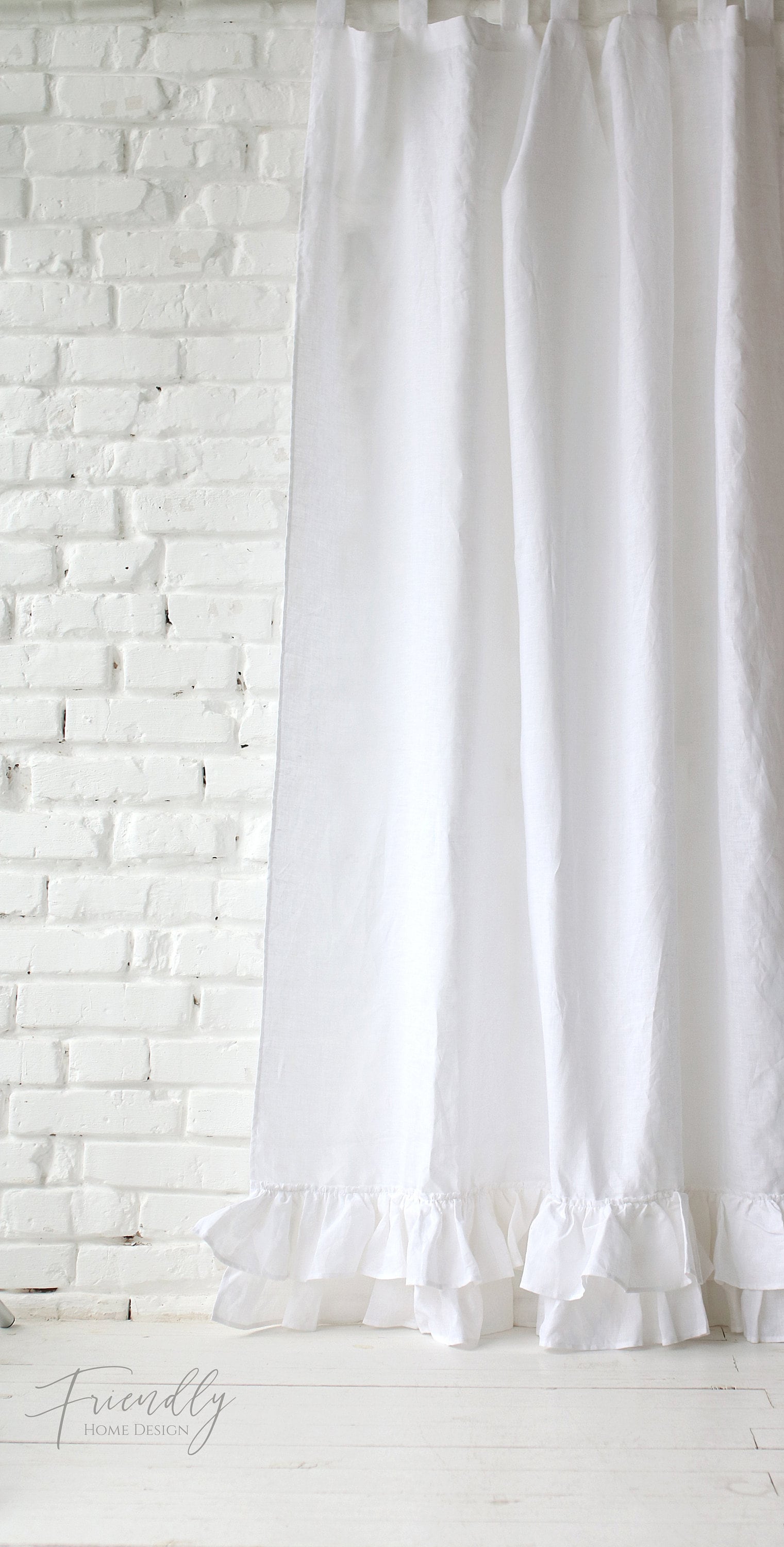 Linen Curtains Linen Ruffled Curtain Panel Ruffle Curtain - Etsy