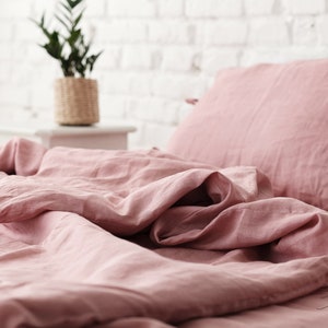 Linen Bedding Set in Dusty Pink Linen Bedding Set in - Etsy
