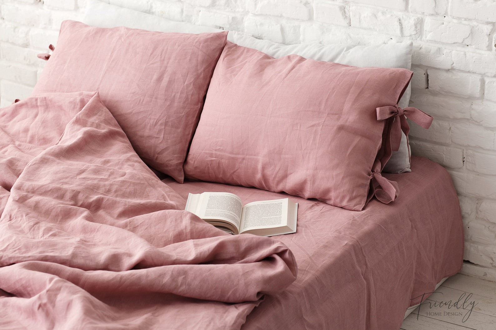 Linen Bedding Set in Dusty Pink Linen Bedding Set in - Etsy