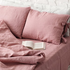 Linen Bedding Set in Dusty Pink Linen Bedding Set in - Etsy