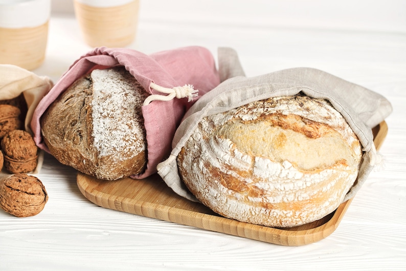 Linen Bags With Drawstring, Linen Bread Bag, Drawstring Linen Bread Bag ...
