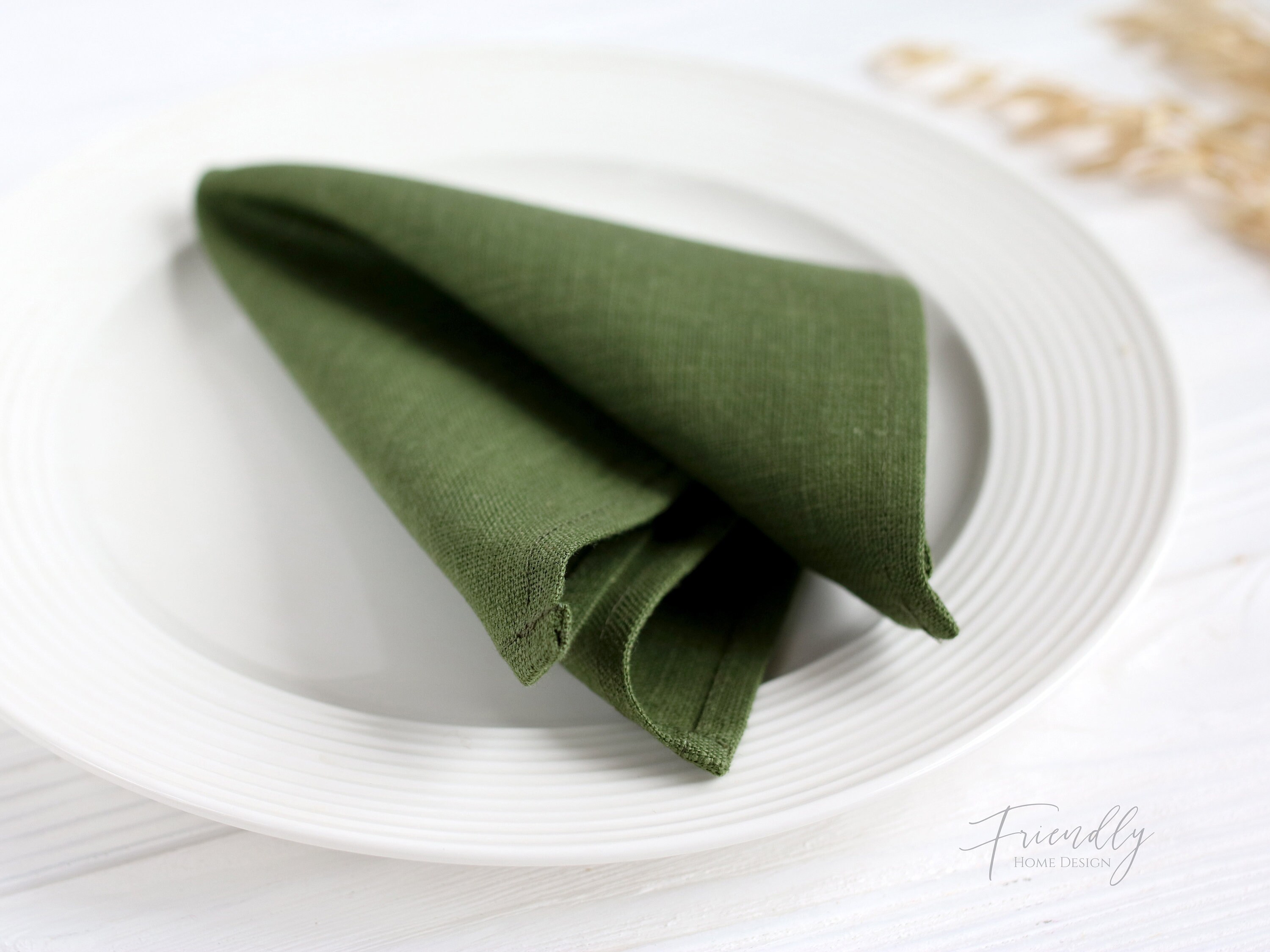 Green Linen Napkins Napkins Green Linen Napkins Natural | Etsy