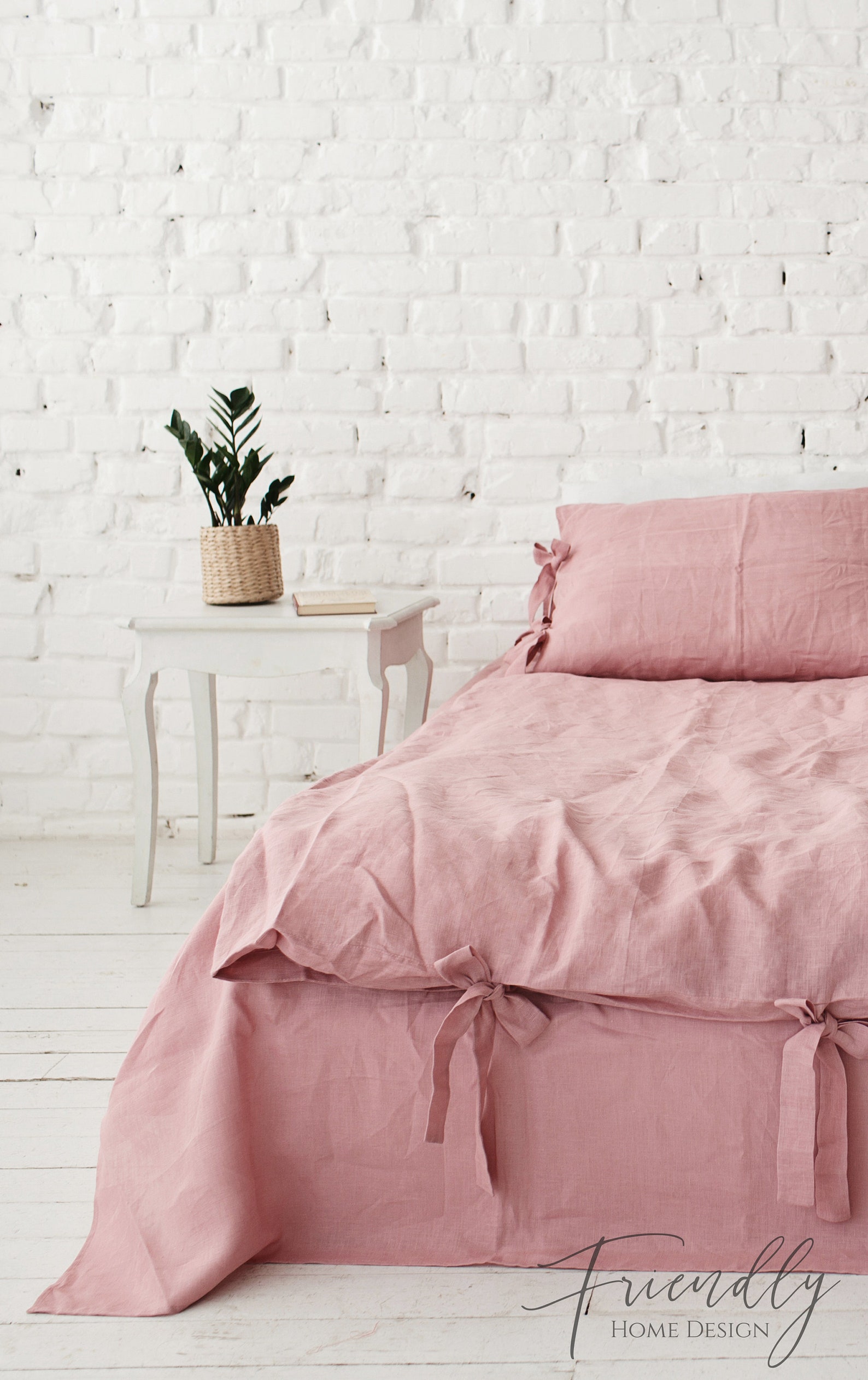 Linen Bedding Set in Dusty Pink Linen Bedding Set in - Etsy