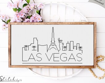Cross Stitch Las Vegas City Skyline Pattern Printable PDF - Etsy