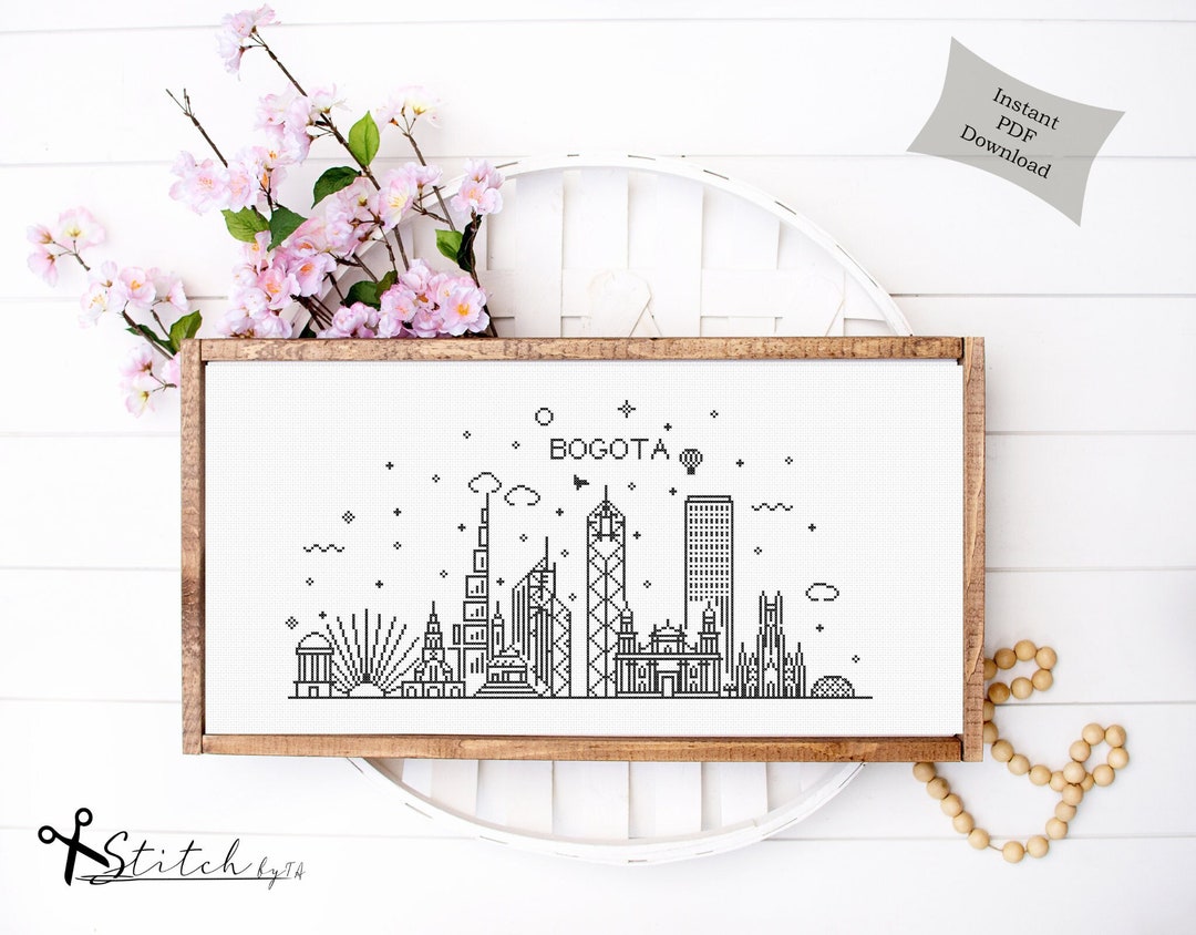 Bogota Skyline Cross Stitch Pattern Cross Stitch Bogota Silhouette ...