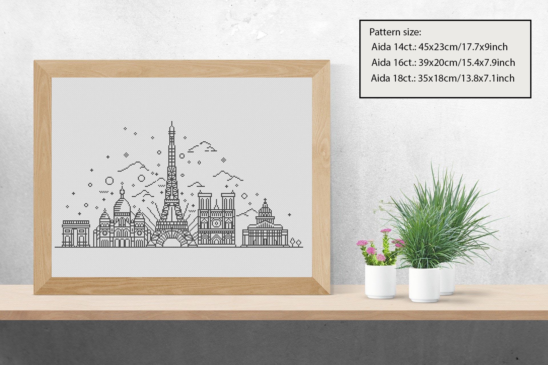 Cross Stitch Paris Skyline|cross Stitch Paris Silhouette|counted Cross ...