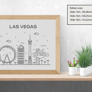 Las Vegas Skyline Counted Cross Stitch Pattern | Printable PDF Chart ...