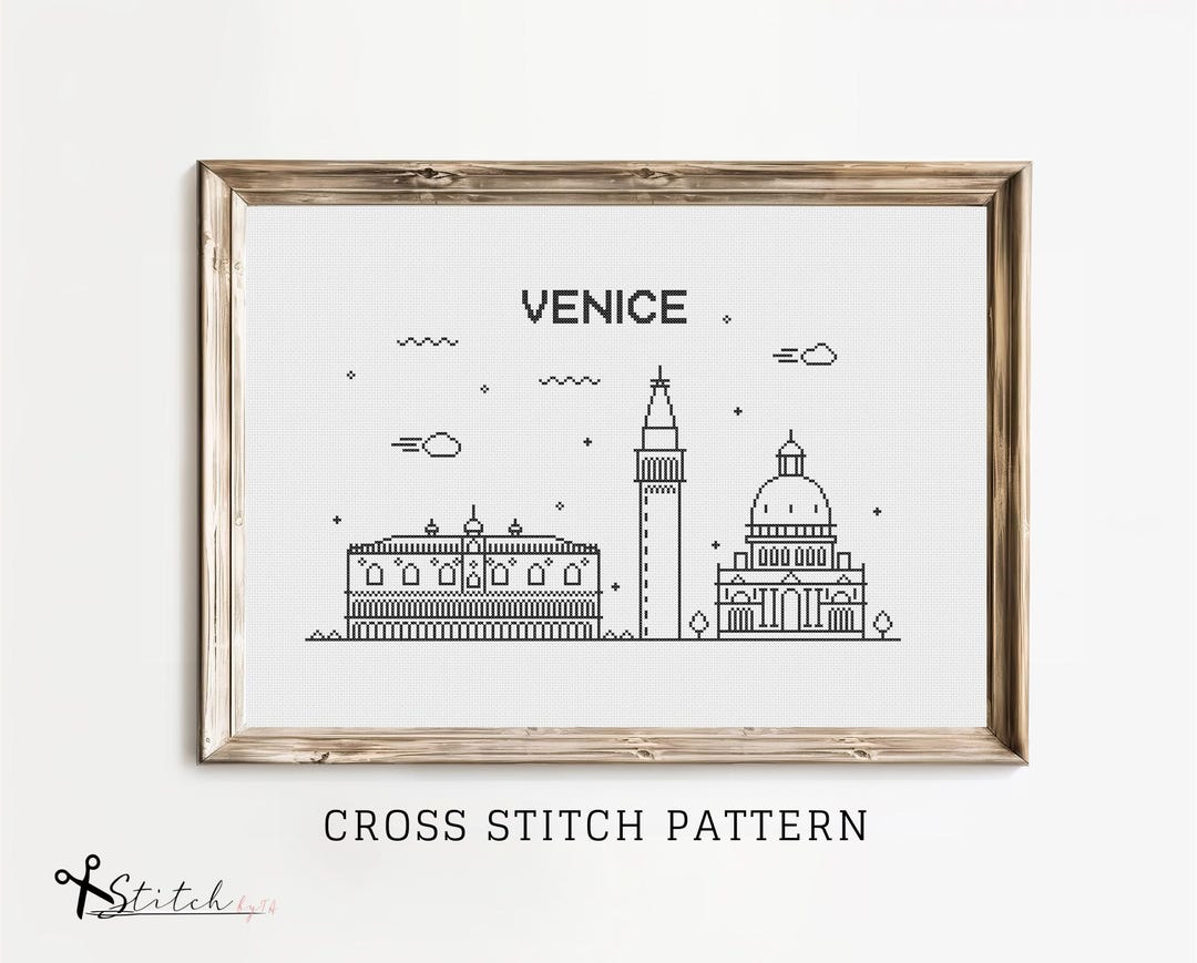 Cross Stitch Venice Skyline|landscape Counted Cross Stitch Pattern ...