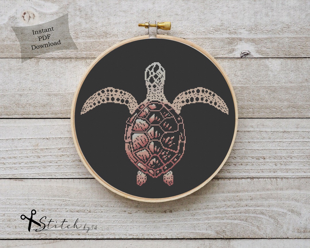 Turtle Sea Life Counted Cross Stitch Pattern Printable PDF Chart Crafts ...