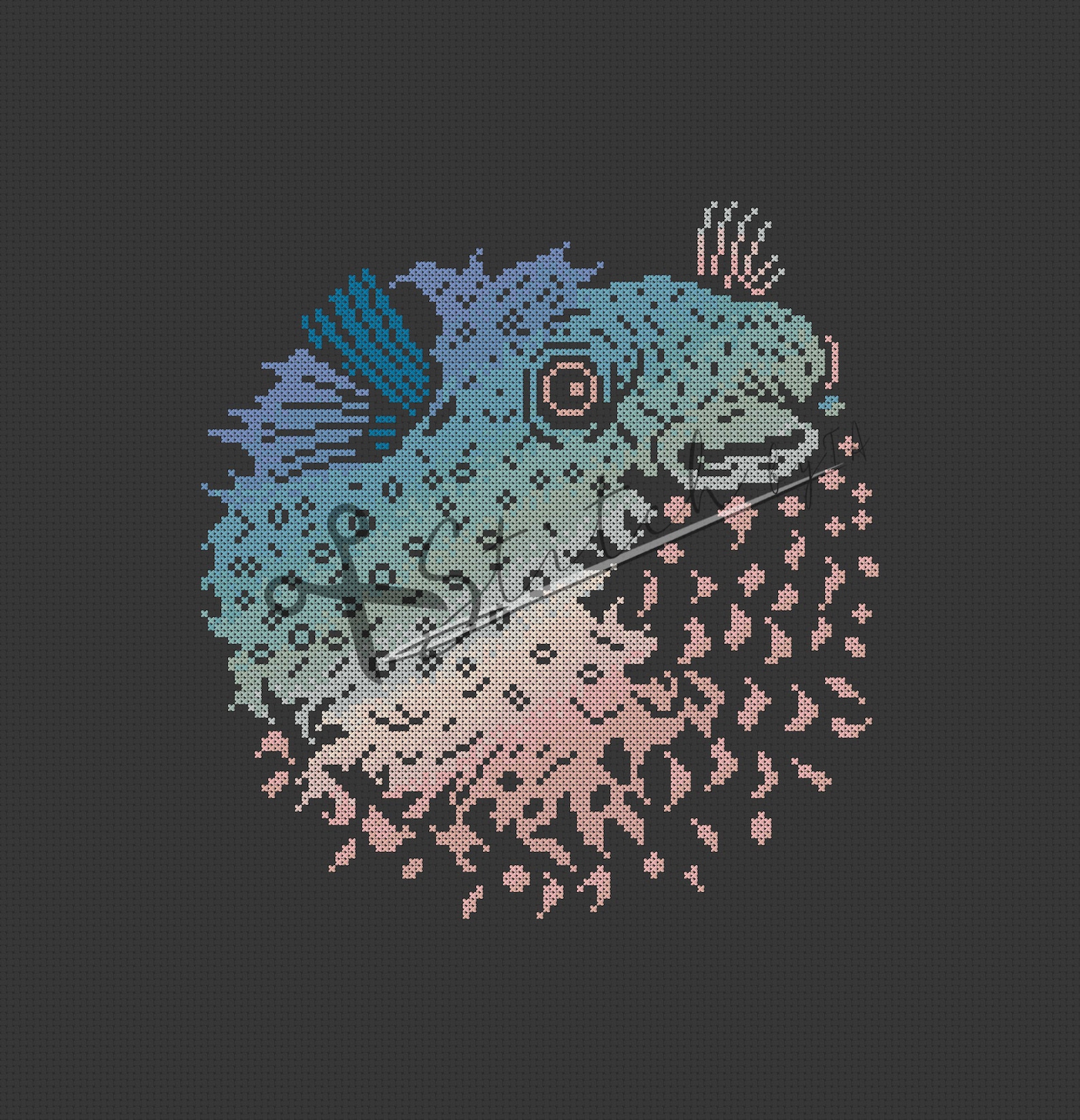 Pufferfish Fish Sea Life Counted Cross Stitch Pattern - Etsy