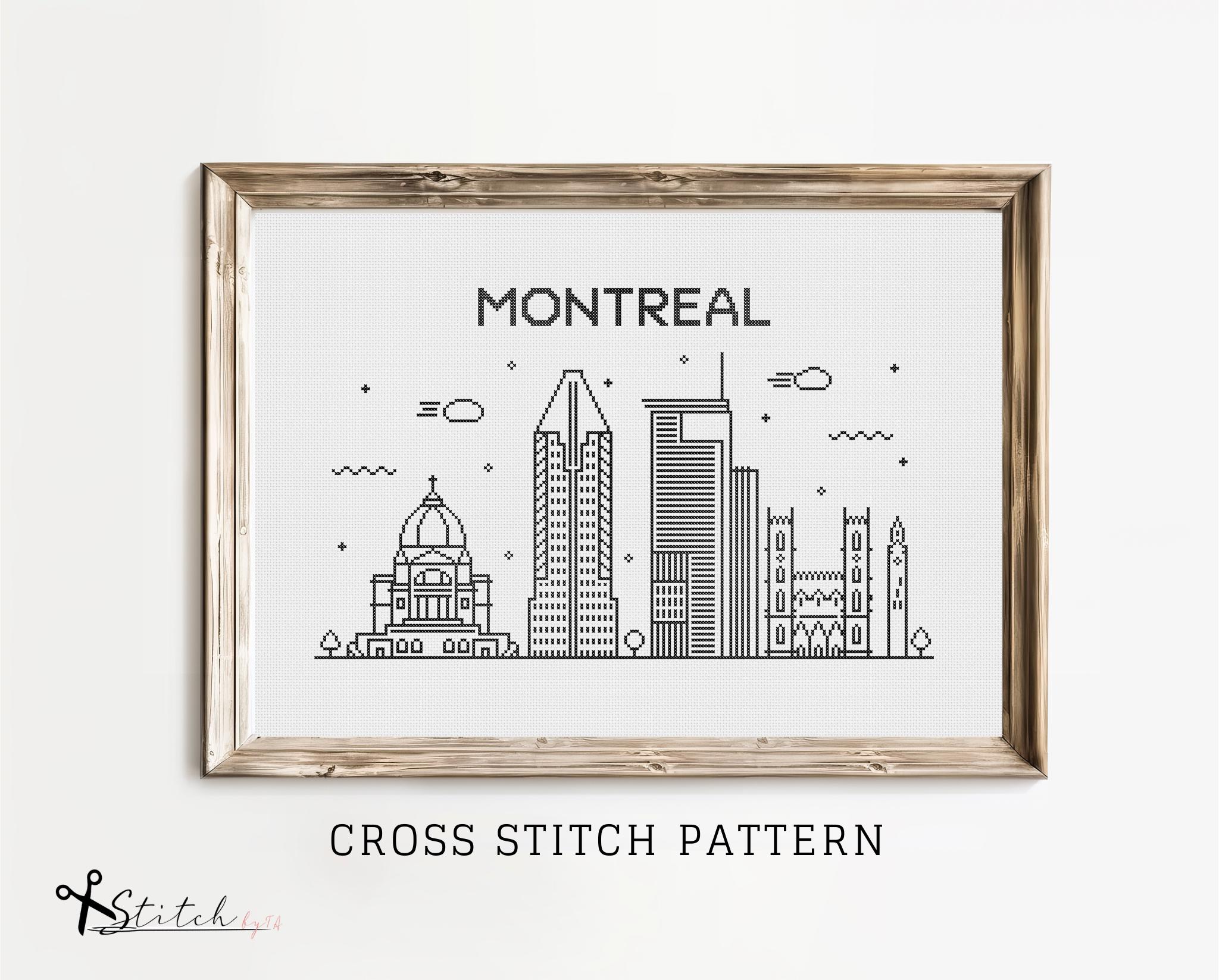 Montreal Skyline Counted Cross Stitch Pattern | Cross Stitch Montreal ...