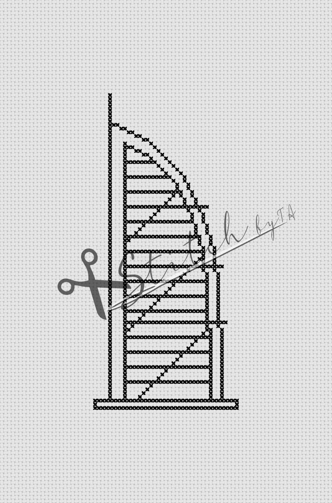 Burj Al Arab Hotel Dubai Counted Cross Stitch Pattern Printable PDF