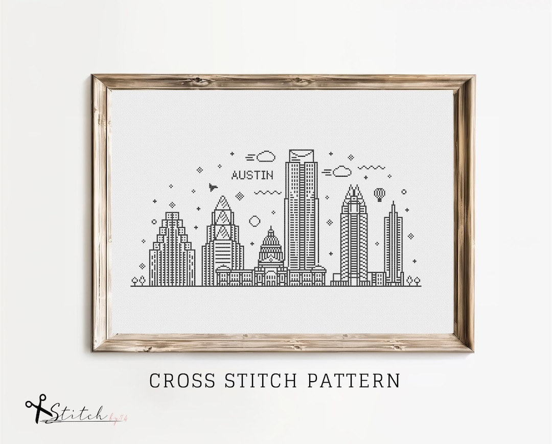 Cross Stitch Austin Skyline|cross Stitch Austin Silhouette |counted ...