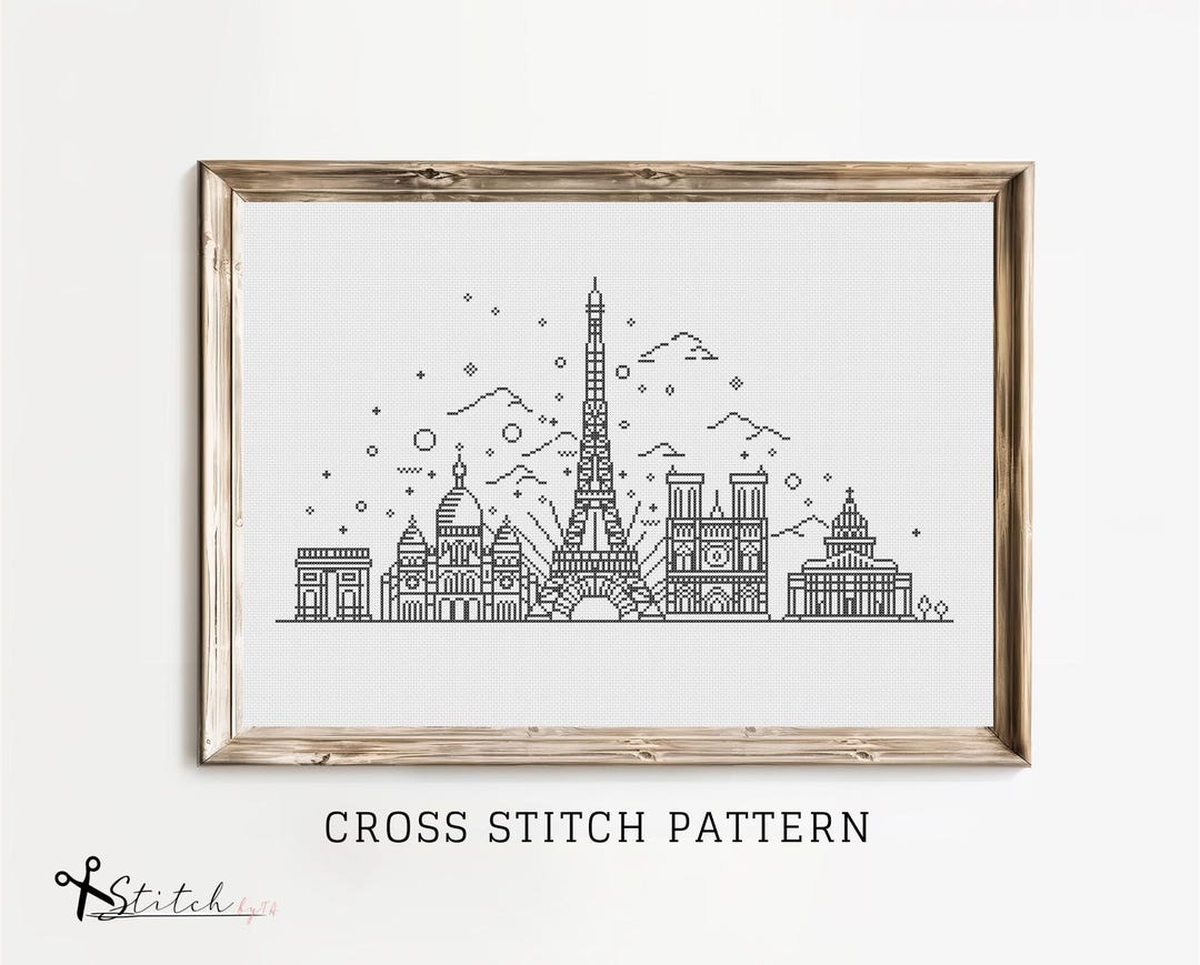 Cross Stitch Paris Skyline|cross Stitch Paris Silhouette|counted Cross ...