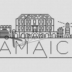 Cross Stitch Pattern Jamaica Skyline Instant Download Embroidery - Etsy