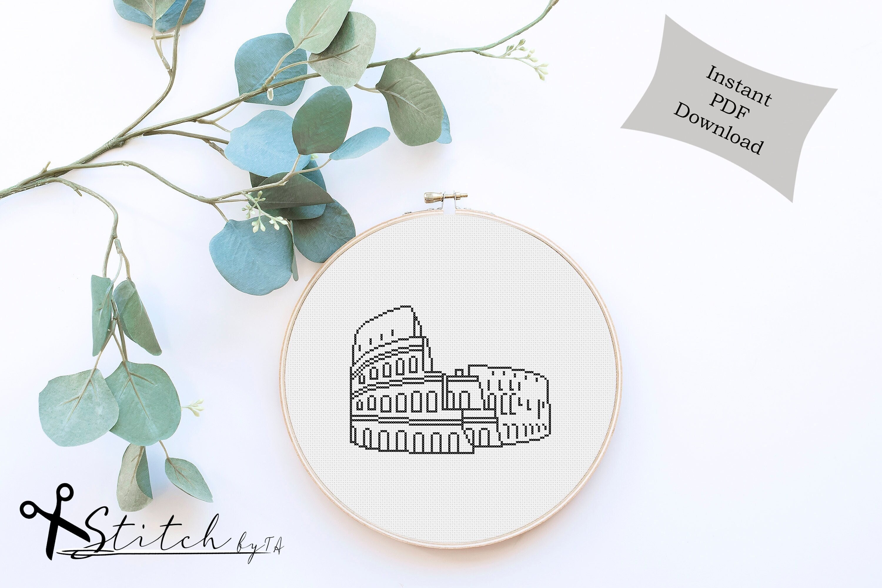 Colosseum Coliseum Rome Counted Cross Stitch Pattern Printable - Etsy UK