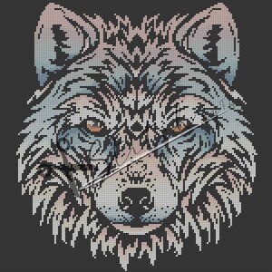 Artctic Wolf Animal Vector Art Counted Cross Stitch Pattern Printable ...