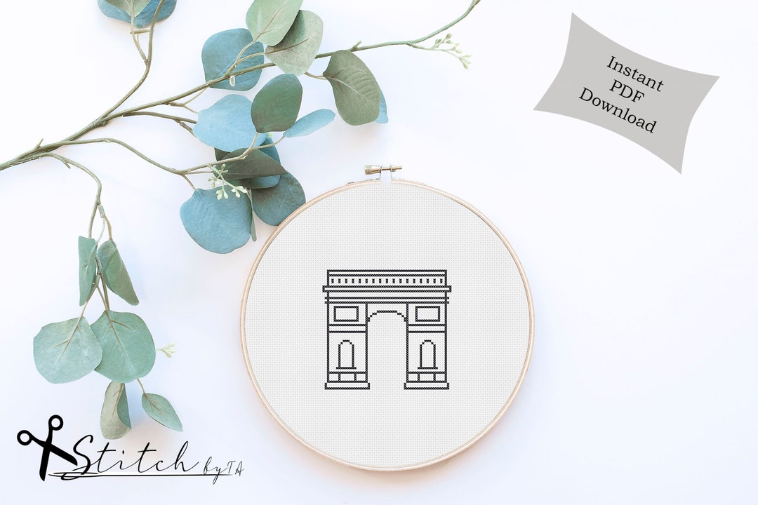Arc De Triomphe Landmark Counted Cross Stitch Pattern | Printable PDF ...