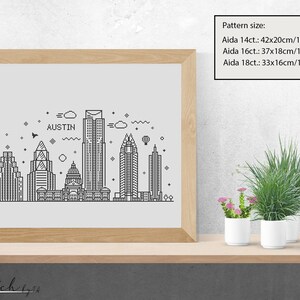 Cross Stitch Austin Skyline|cross Stitch Austin Silhouette |counted ...