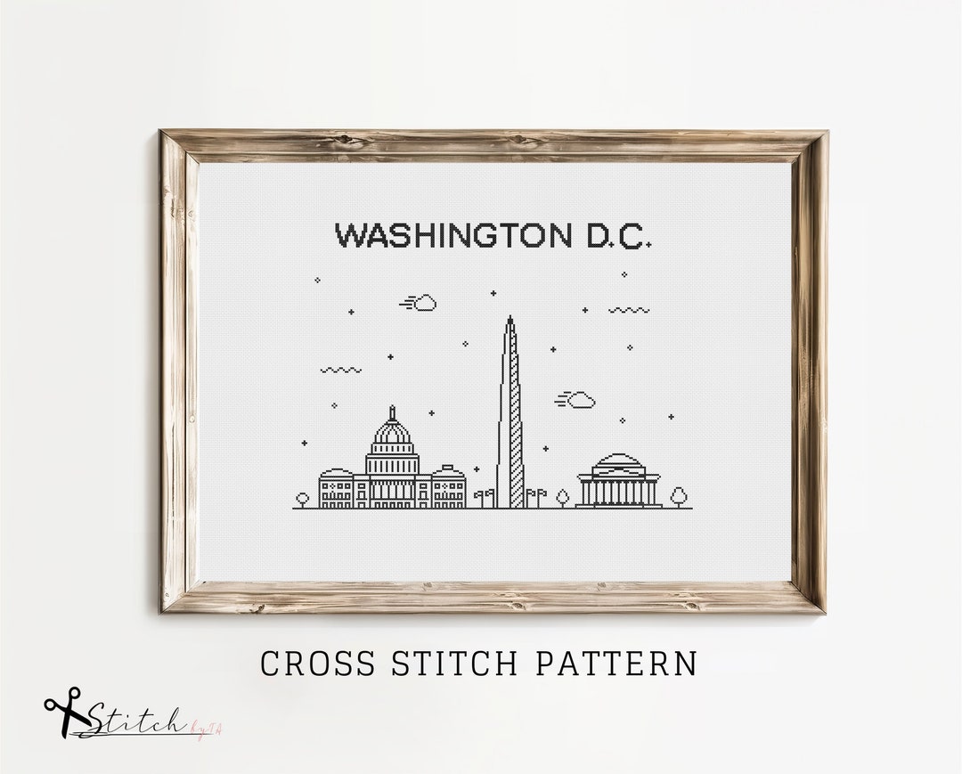 Cross Stitch Washington DC Skyline|counted Cross Stitch Pattern ...