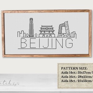 Beijing Skyline Counted Cross Stitch Pattern | Cross Stitch Beijing ...