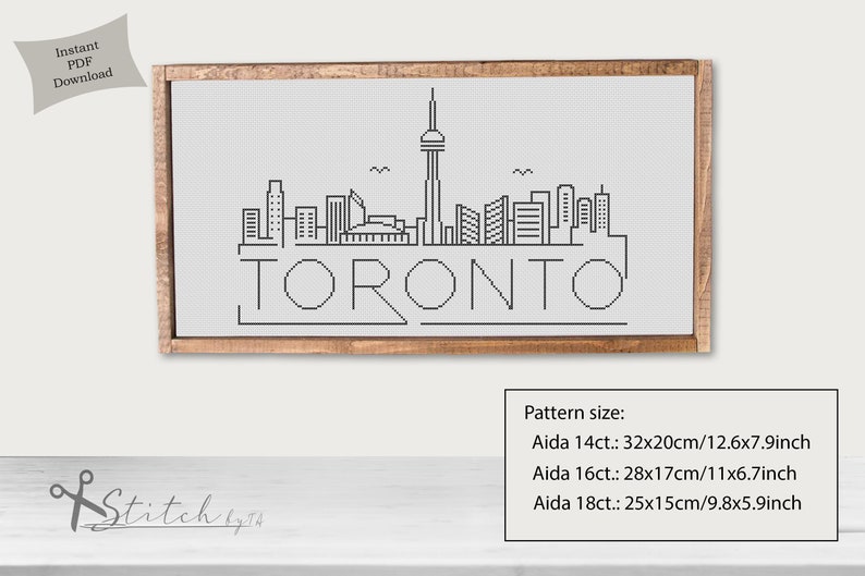 Cross Stitch Toronto City Skyline Counted Cross Stitch | Etsy