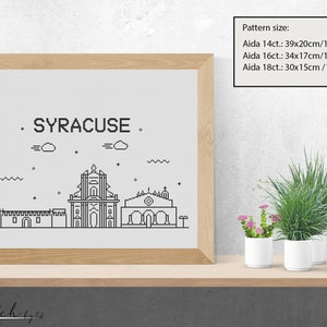 Syracuse City Skyline Counted Cross Stitch Pattern | Printable PDF ...