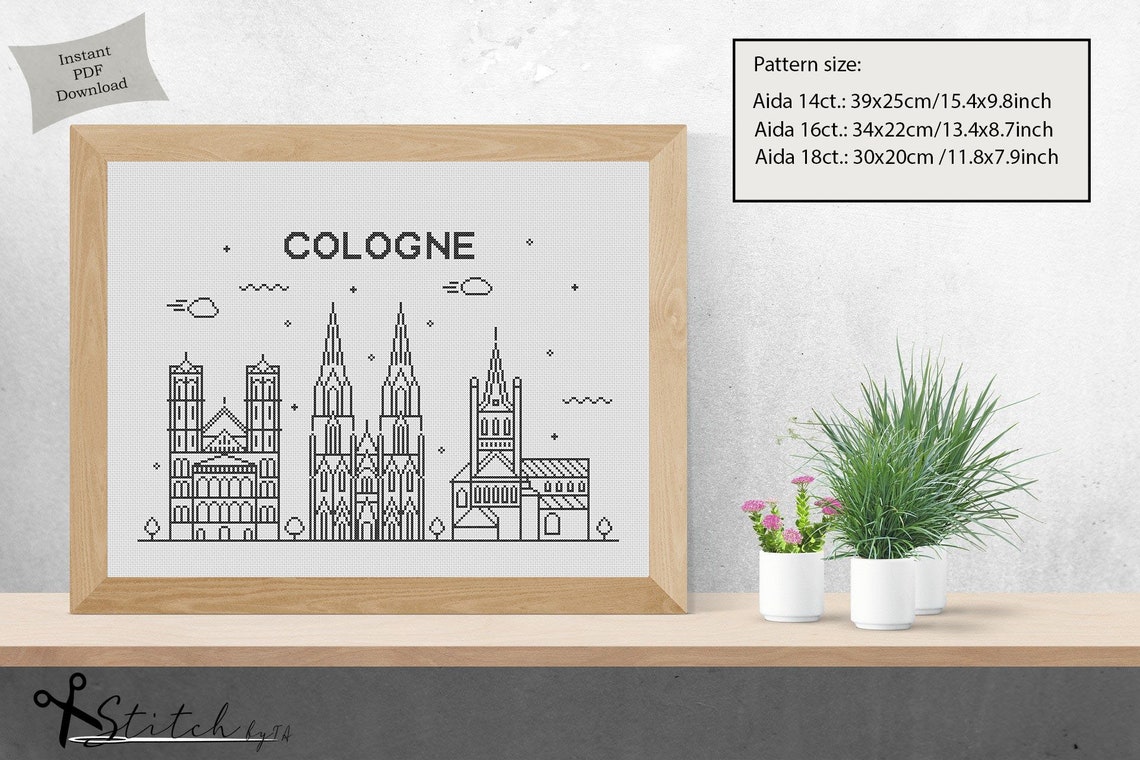 Cologne Skyline Counted Cross Stitch Pattern Cross Stitch - Etsy UK