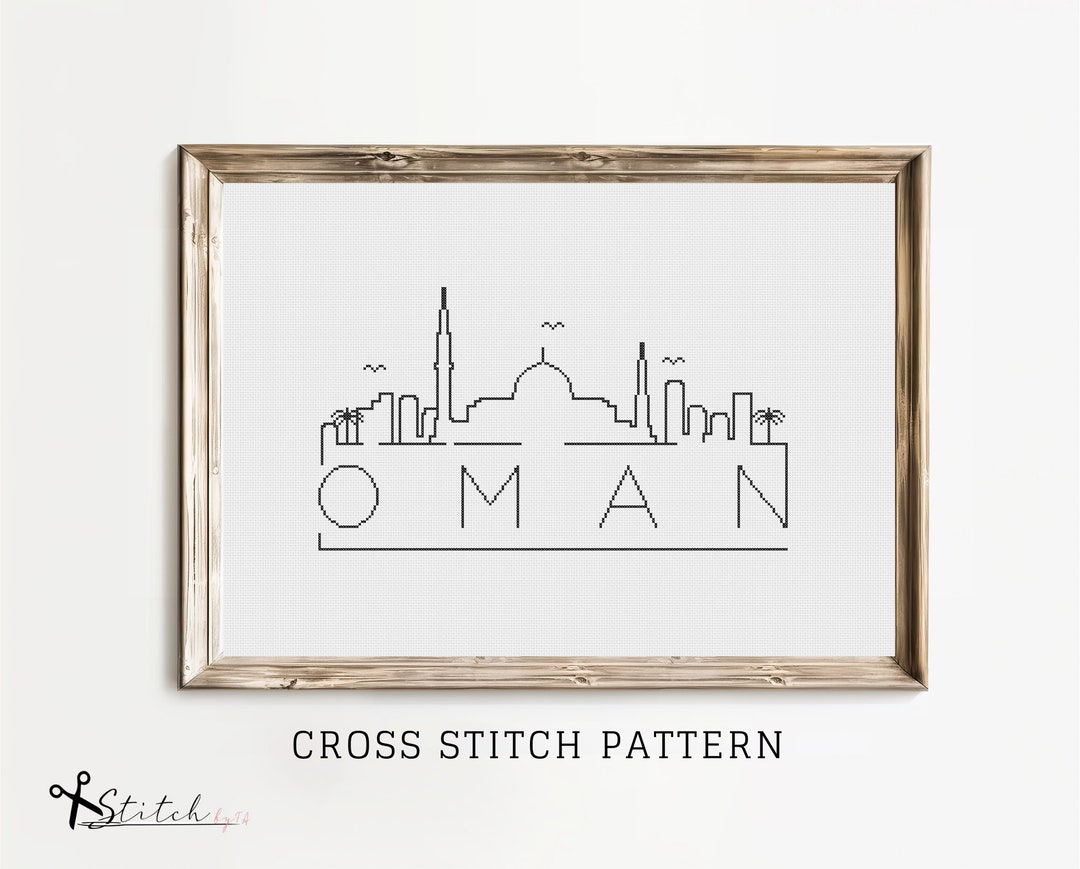 Oman City Skyline Counted Cross Stitch Pattern Printable PDF Chart ...