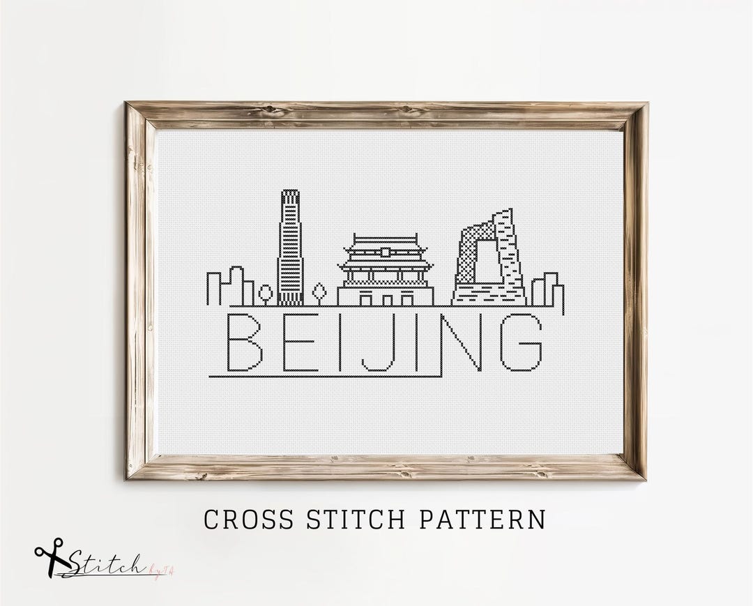 Beijing Skyline Counted Cross Stitch Pattern | Cross Stitch Beijing ...