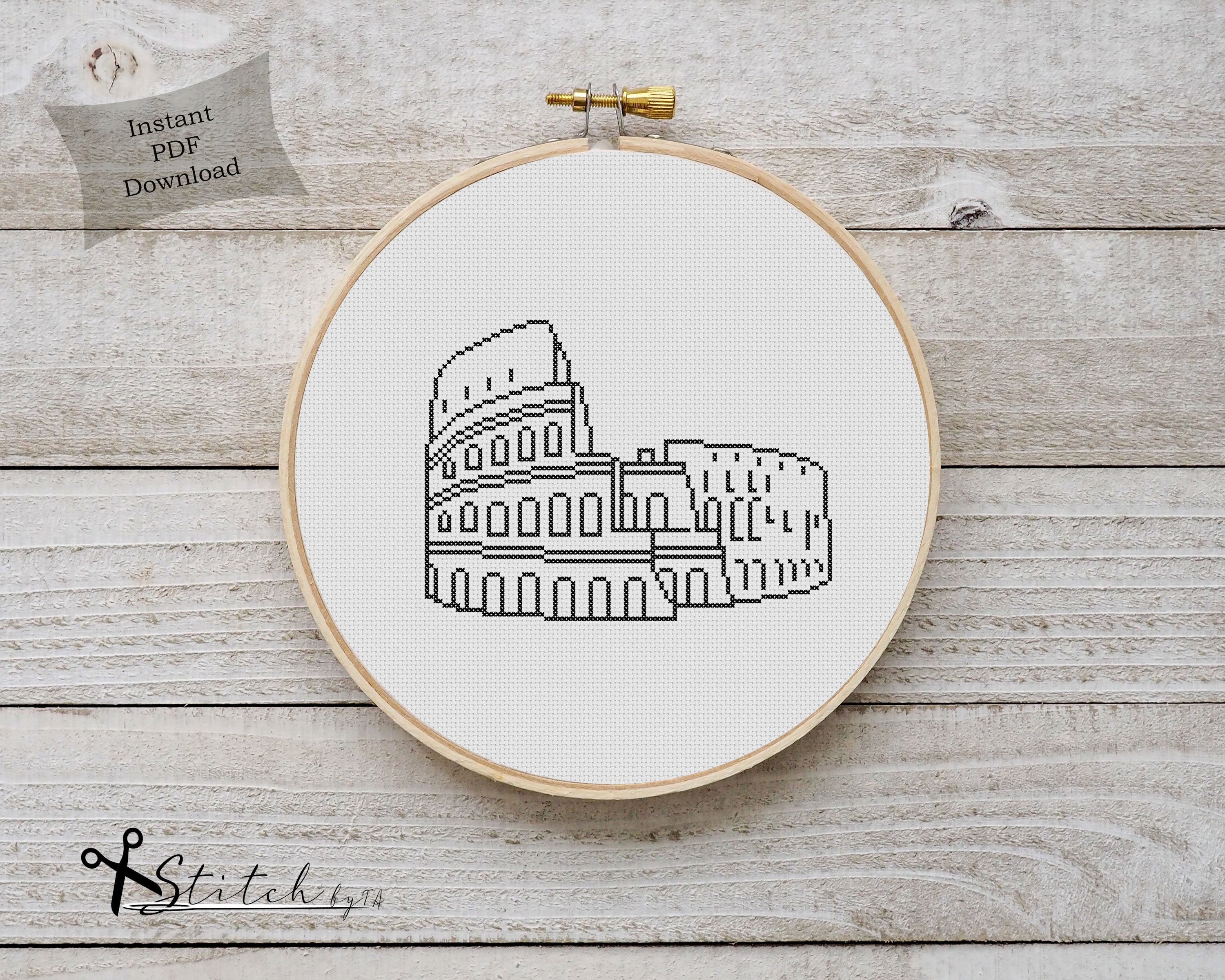Colosseum Coliseum Rome Counted Cross Stitch Pattern Printable - Etsy UK