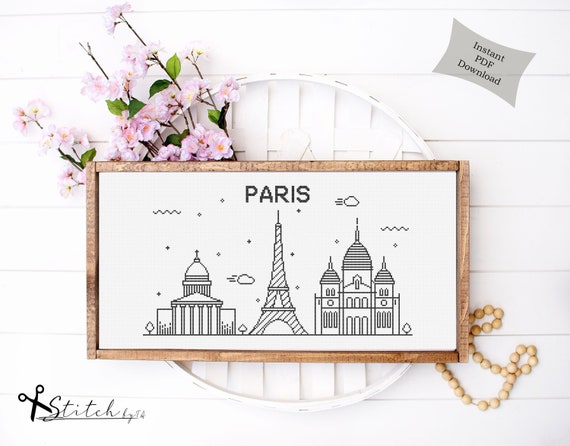 Cross Stitch Paris Skylinecross Stitch Paris | Etsy