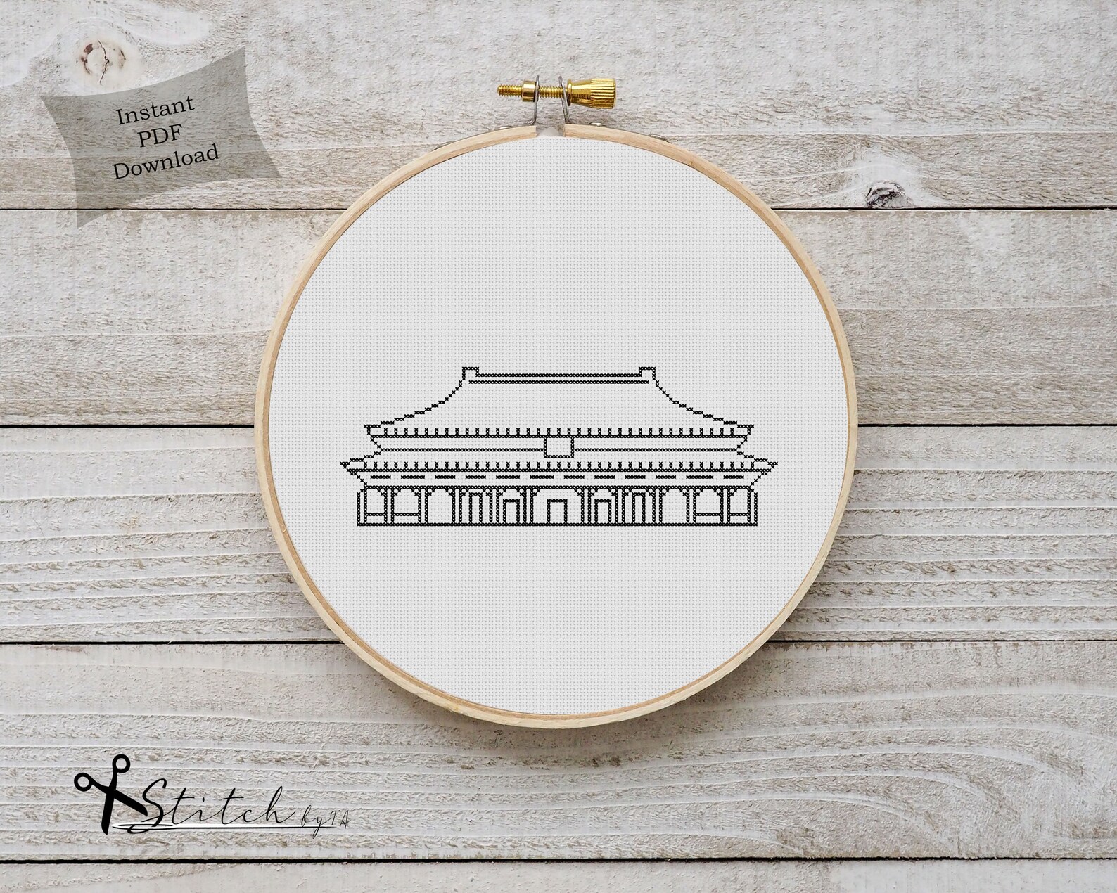 Forbidden City Beijing Counted Cross Stitch Pattern Printable PDF Chart ...