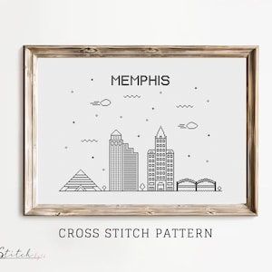 Cross Stitch Memphis City Skyline Pattern | Printable PDF Chart ...