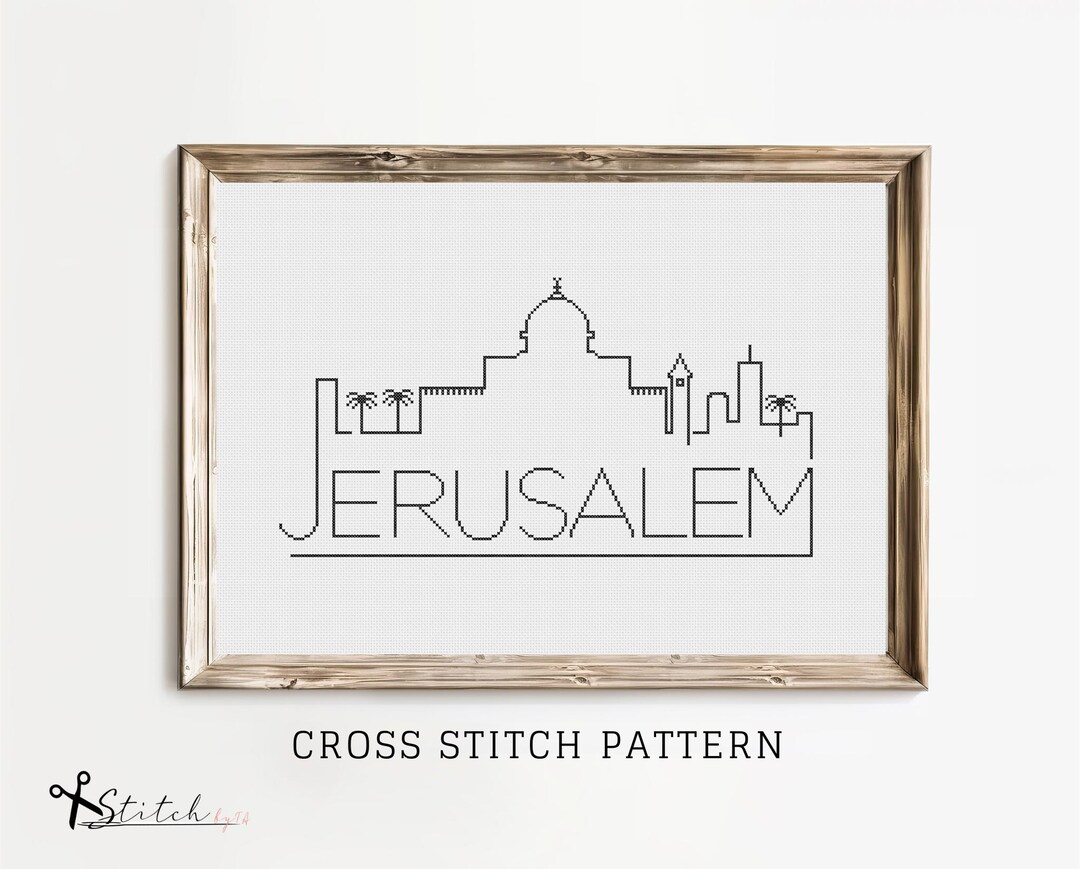 Jerusalem City Skyline Counted Cross Stitch Pattern | Printable PDF ...