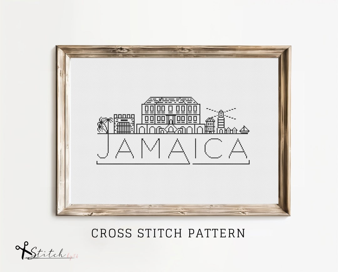 Cross Stitch Pattern Jamaica Skyline Instant Download Embroidery - Etsy
