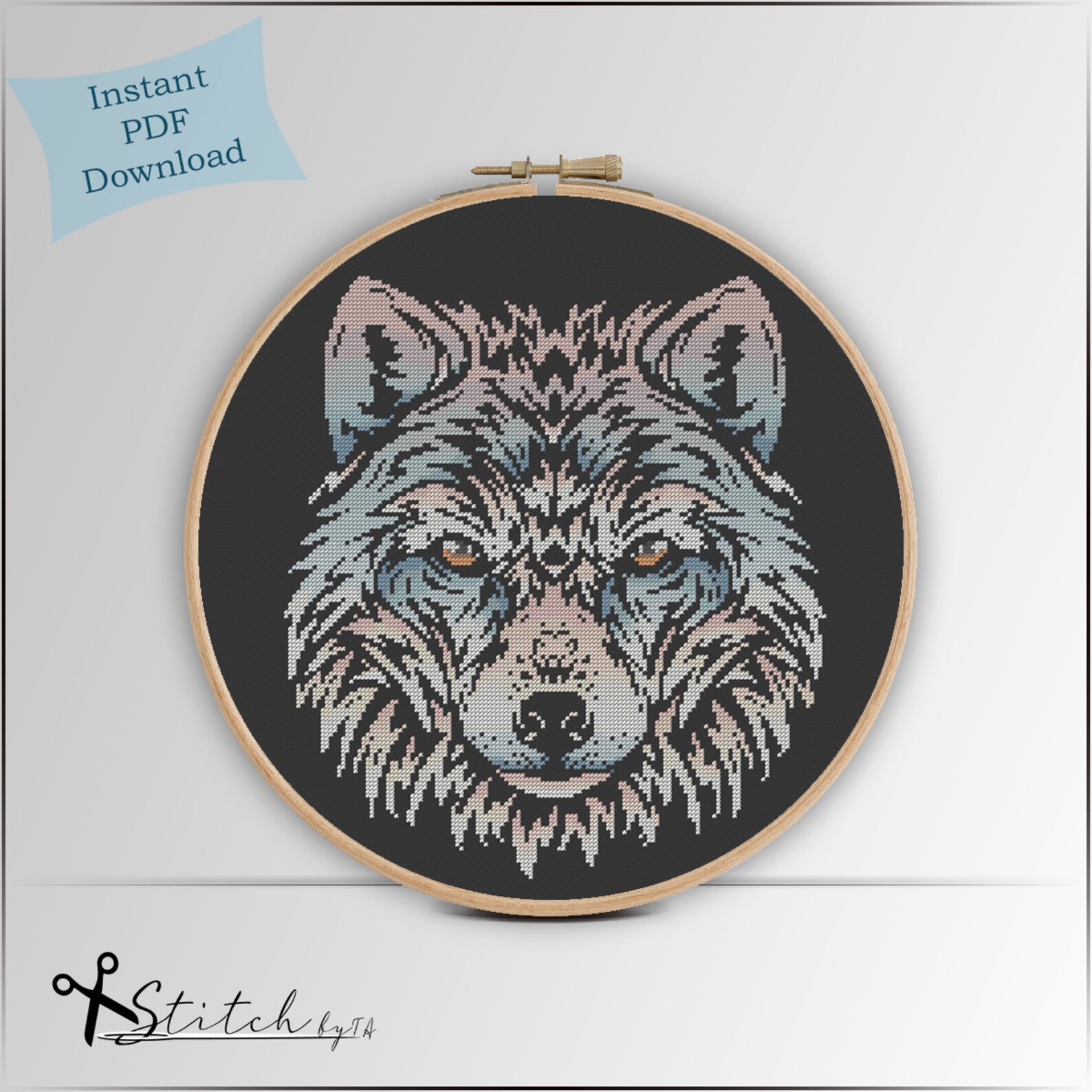 Artctic Wolf Animal Vector Art Counted Cross Stitch Pattern - Etsy