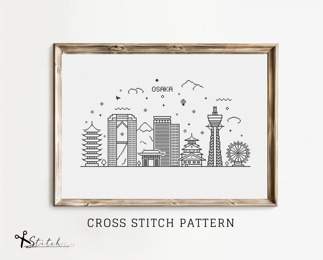 Cross Stitch Osaka Skyline Counted Cross Stitch Pattern Printable PDF ...