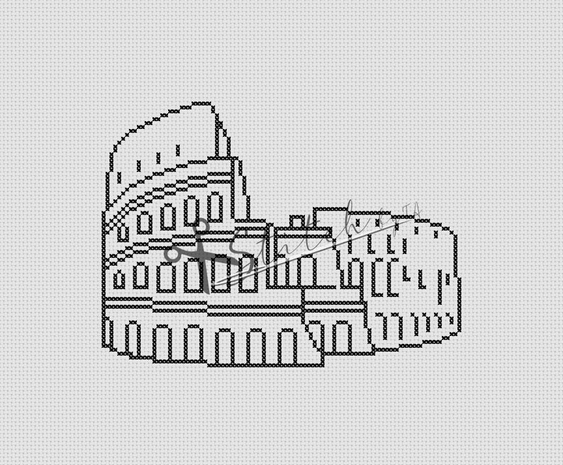 Colosseum Coliseum Rome Counted Cross Stitch Pattern Printable - Etsy UK