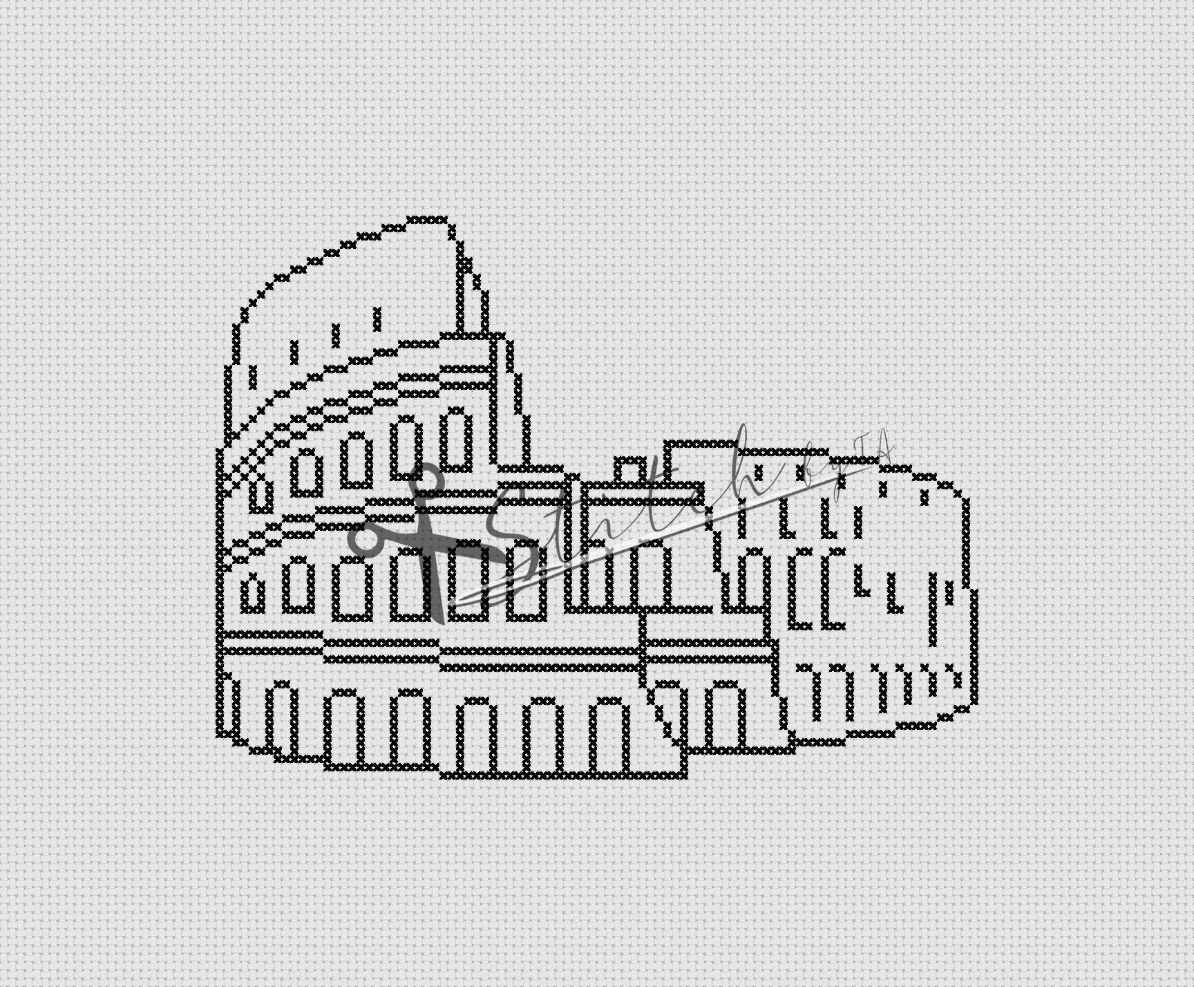 Colosseum Coliseum Rome Counted Cross Stitch Pattern Printable - Etsy UK