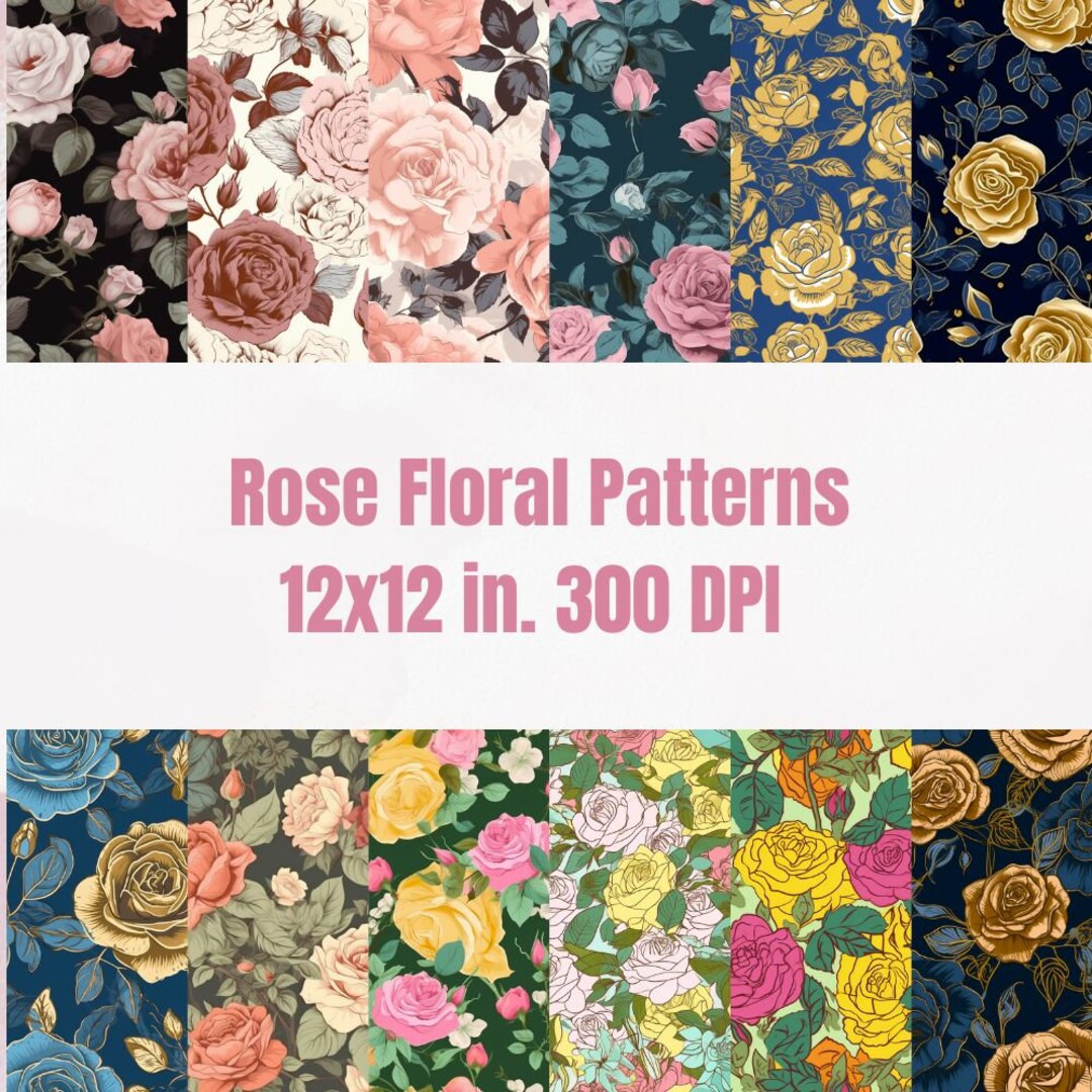 Rose Digital Paper Pack Shabby Chic Design Roses Scrapbook - Etsy