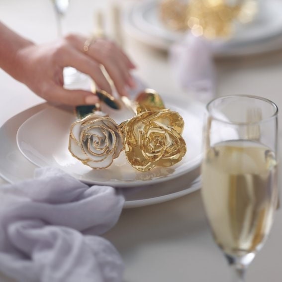 24kt Gold Long Stem Rose Timeless Forever Natural, Hand-picked ...