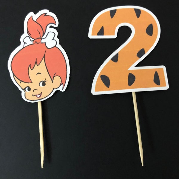 Pebbles Flintstone Cupcake Toppers - Etsy
