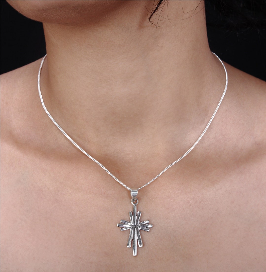 Silver Cross With Silver Chain for Women, Pure Silver, Silver Jewelry ...