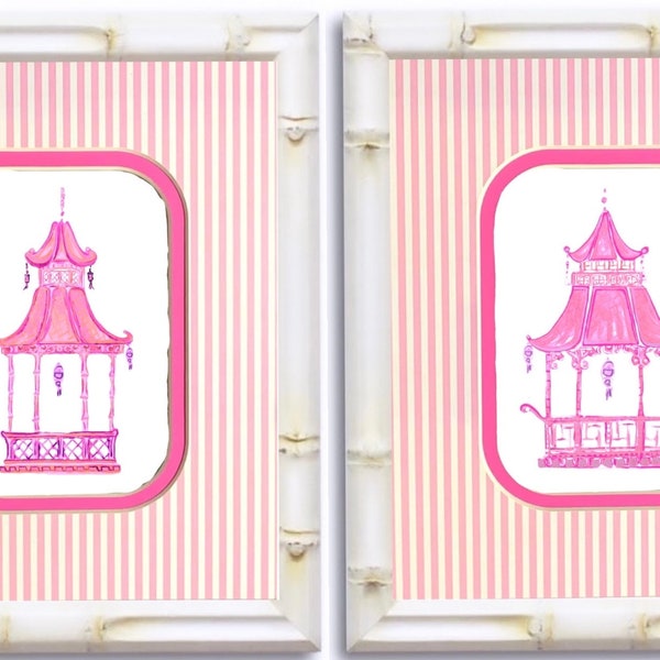 Pink Pagoda Print - Etsy